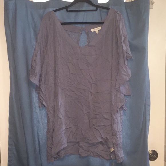 loralette | Tops | Nwt Gray Flutter Sleeve Top | Poshmark